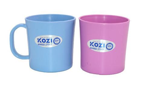 Kit 2 Caneca De Plástico Com Alça Azul E Rosa 400ml - Kozi - Caneca ...