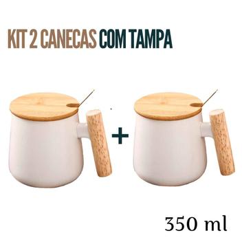 Kit 2 Canecas de Café, Chá e Leite de Cerâmica com Lindo Design com ...