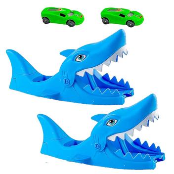 Kit 2 Carrinhos 2 Super Tubarão Lança Carros Divertido Bocão - Goal ...