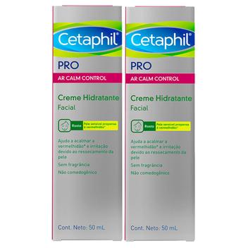 Kit 2 Cetaphil Creme Hidratante Facial Pro Ar Calm Control com 50ml ...