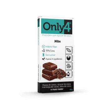 Kit 2 Chocolate 70% Cacau Nibs S/ Lactose Vegano Only4 80G - Chocolate ...