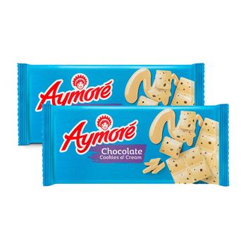 Kit 2 Chocolate Branco Aymoré Cookies e Cream 80g - Aymore - Chocolate ...