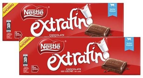 KIT 2 CHOCOLATE NESTLE EXTRAFINO AO LEITE IMPORTADO 270g - Chocolate ...