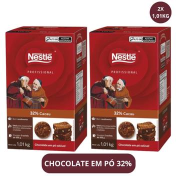 Kit 2 Chocolate Solúvel 32% Cacau Dois Frades Nestlé 1kg - Biscoito ...