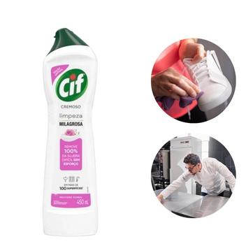 Kit 2 Cif Limpadores Multiuso Cremoso Limpeza Milagrosa Floral 450ml ...