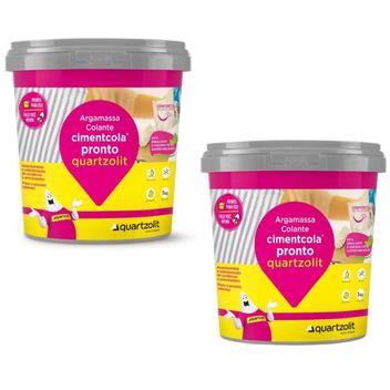 Kit 2 Cimento Cola Pronto Pratico Cimentcola 1Kg Quartzolit - Rejunte ...