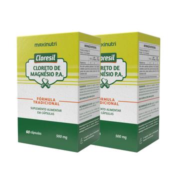 Kit 2 Cloresil Cloreto Magnésio 500mg 60 Cápsulas Maxinutri - Cloreto de Magnésio / Magnésio ...