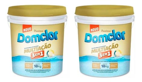 Kit 2 Cloro Multiação 3 Em 1 Domclor 10kg - Dominus - Cloro para ...