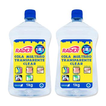 Kit 2 Cola multiuso transparente Radex 1kg ideal para slime - Slime / Amoeba - Magazine Luiza