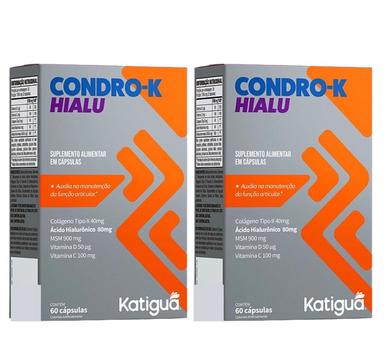 Kit 2 Condro-k Hialu Colageno Tipo 2 E Vitaminas 60 Caps - Katigua ...