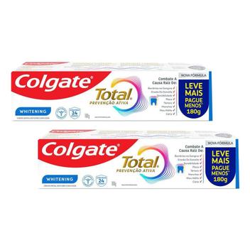 Kit 2 Creme Dental Colgate Total Whitening 180g - Creme e Gel Dental ...