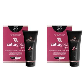Kit 2 Cremes + 60 Caps Cellugold Auxilia No Combate Celulite - Grupo ...