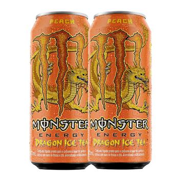 Kit 2 Energético Monster Dragon Ice Tea Peach 473ml - Monster Energy ...