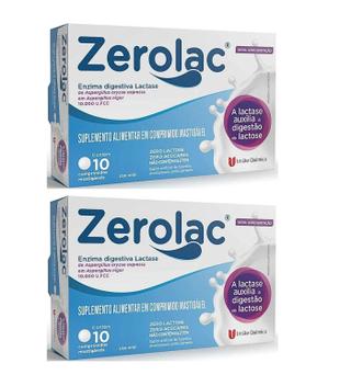 Kit 2 Enzima Lactase Zerolac 10 Cápsulas - União Quimica - Lactase ...