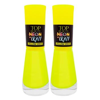 Kit 2 Esmalte Top Beauty Neon My Crazy Yellow Shock 9ml - Esmalte ...