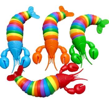 Kit 2 Fidget Toy Lagosta Colorida Com Led Brinquedo Articulado Sortido ...