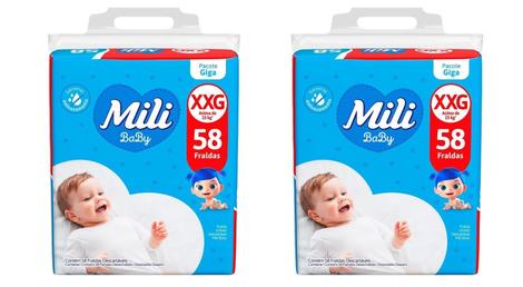 Kit 2 Fraldas Mili Baby Pacote Giga Tam XXG 58 Unidades Mili - Mili S.A ...