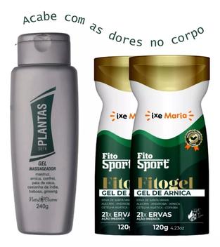 Kit 2 Gel Fitogel 120g + 1 Gel Massageador 7 Plantas Natucharm 240g ...
