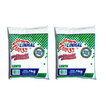 Kit 2 Gesso Lento Estuque Artesanato Linhal 1kg Cada - Materiais de ...