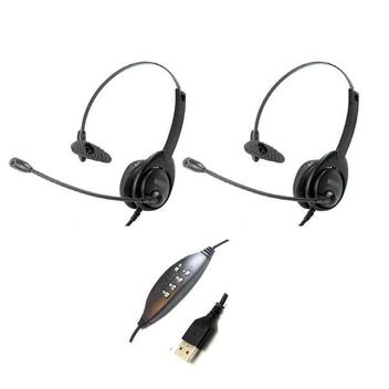 Kit 2 Headsets Usb Voip Com Cancelador De Ruído Agem Ah-89 - Headset ...