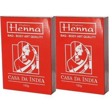Kit 2 Henna Indiana 100% Natural Art Quality, Ruivo Acobreado Intenso ...
