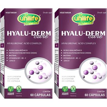 Kit 2 Hyaluderm Ácido Hialurônico + Vit. Unilife 60 cápsulas ...