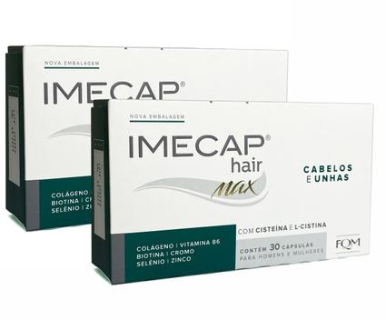 Kit 2 Imecap Hair Max 30 Capsulas Vitamina Cabelos e unhas ...