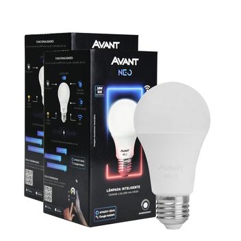 Kit 2 Lampada Pera Led Smart 10W Luz Quente/Fria Wi-Fi Alexa Echo Google Home - NEO AVANT ...