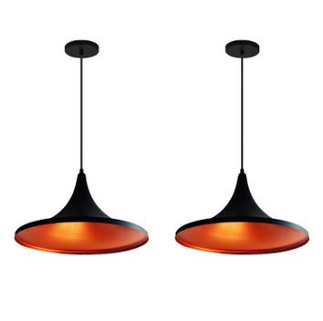 Kit 2 Luminária Pendente Tom Dixon Chapéu Preto/cobre - RRJV - Lustre ...