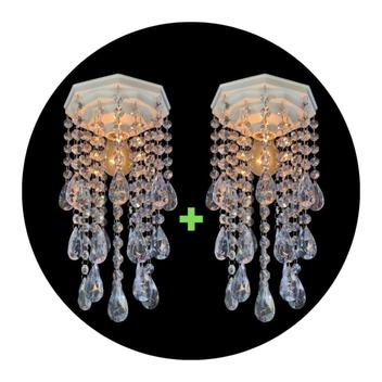 Kit 2 Lustres Acrílico Transparente 31cm Bivolt E27 - Lustres Sh Design ...