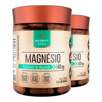 Kit 2 Magnésio 1400mg Nutrify 60 Cápsulas - Cloreto de Magnésio ...