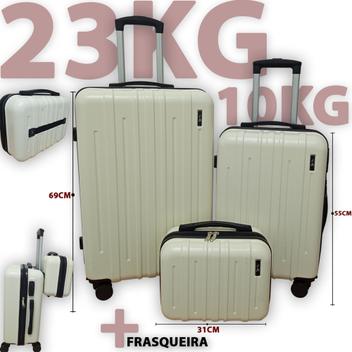 Kit 2 Malas de viagem 23kg e 10kg ABS conjunto bordo + despacho com ...