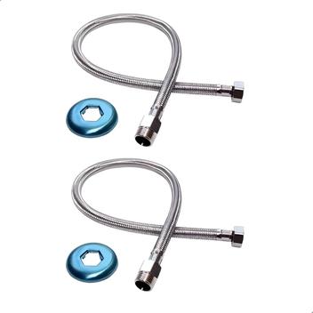 Kit 2 Mangueira Engate Flexível Aço Inox 40 Cm 1/2 Entrada - Soft Inox ...