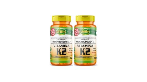 Kit 2 Menaquinona Vitamina K2 MK7 500 Mg Com 60 Capsulas - Unilife ...