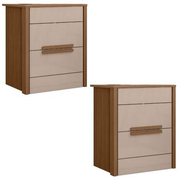 Kit 2 Mesas de Cabeceira Dhara 2 Gavetas 51 cm Moval - Mesa de ...