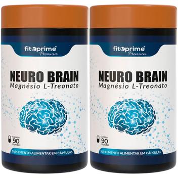 Kit 2 Neuro Brain Magnésio L Treo nato 500mg 90 Capsulas Fitoprime ...
