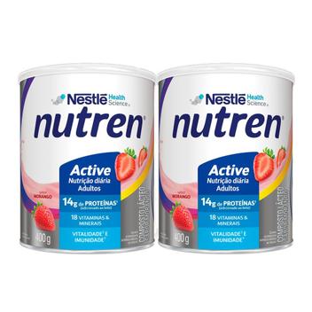 Kit 2 Nutren Active Morango Complemento Alimentar Lata com 400g ...