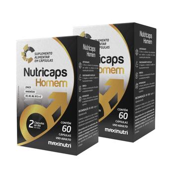 Kit 2 Nutricaps Homem Vitaminas + Zinco 60 Capsula Maxinutri ...
