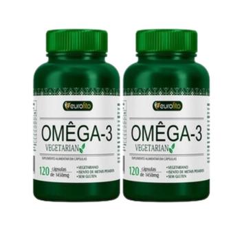 Kit 2 Ômega 3 Vegetariano Eurofito 120 Cápsulas de 1450mg - Suplemento ...