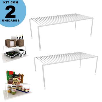 Kit 2 Organizadores para Cozinha Grande Prateleira Aramado Epóxi ...