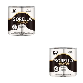 Kit 2 Pacotes de Papel toalha Sorella Absolute Folha Dupla para cozinha ...