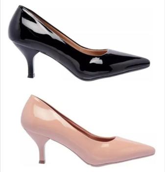 Kit 2 pares Scarpin Ptah! Bico Fino salto baixo Secretárias, Eventos ...