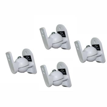 Kit 2 Pares Suportes p/Caixas Som Surround Parede Articulável Branco ...
