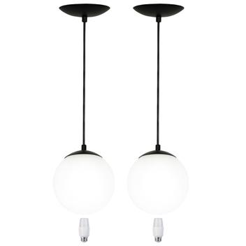 kit 2 Pendentes Orby Bolinha Preto + Lampada 3000k - MARRYLUZ - Lustre ...