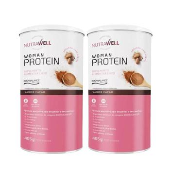 Kit 2 Proteína Colágeno Woman Protein Nutrawell Cacau 405G - Whey ...