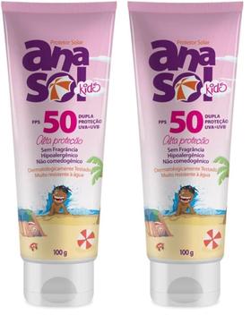 Kit 2 Protetor Solar Kids Fps 50 Alta Proteção 100g - Anasol - Protetor ...