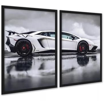 Kit 2 Quadros Decorativos Carro Luxo Esportivo 45X34Cm Vidro - Quadros ...