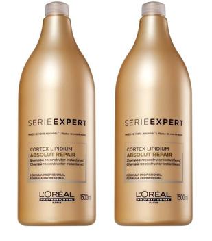 Kit 2 Shampoo Loreal Absolut Repair Cortex Lipidium 1500Ml - Shampoo ...