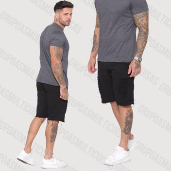 Kit 2 shorts jeans masculino moderno destroyed - ASMULTICOISAS - Calças ...