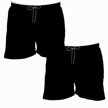Kit 2 Shorts Preto Masculino Liso Curto Verão Academia Moda - Bueno ...